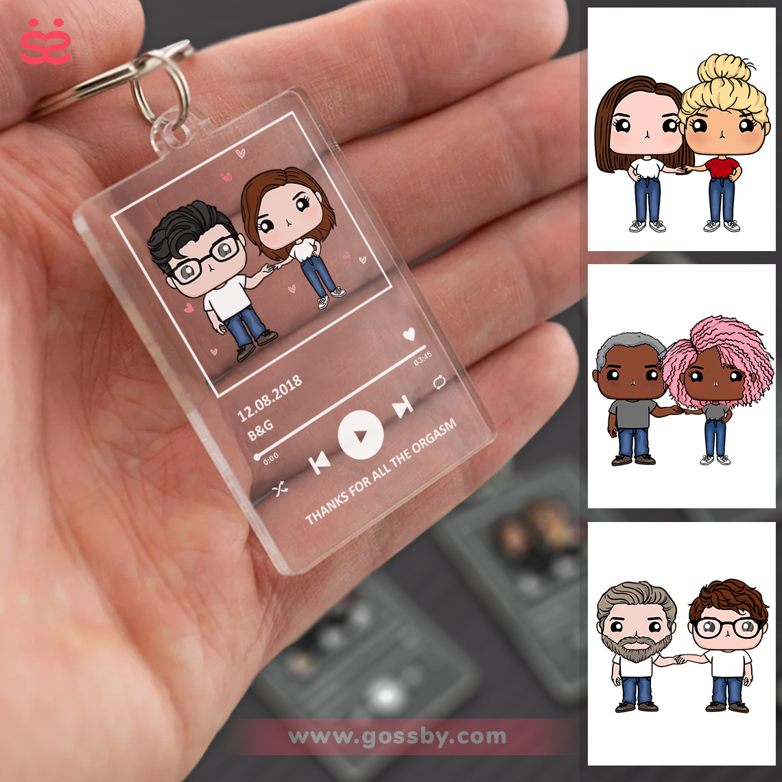 Song Keychain - Couple Figure - Custom Message - Anniversary Gifts ...