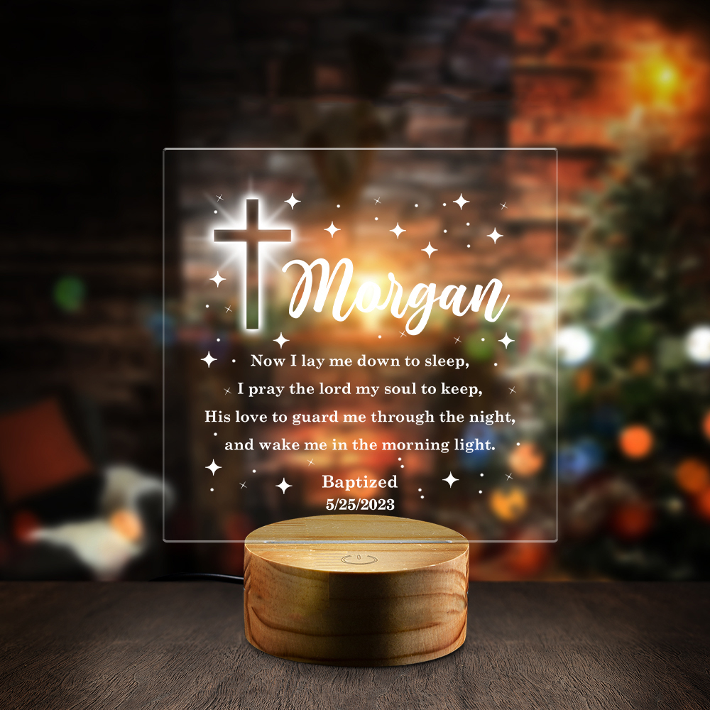 Night Light - Personalized Night Lights Kids, Baptism gift for baby boy ...