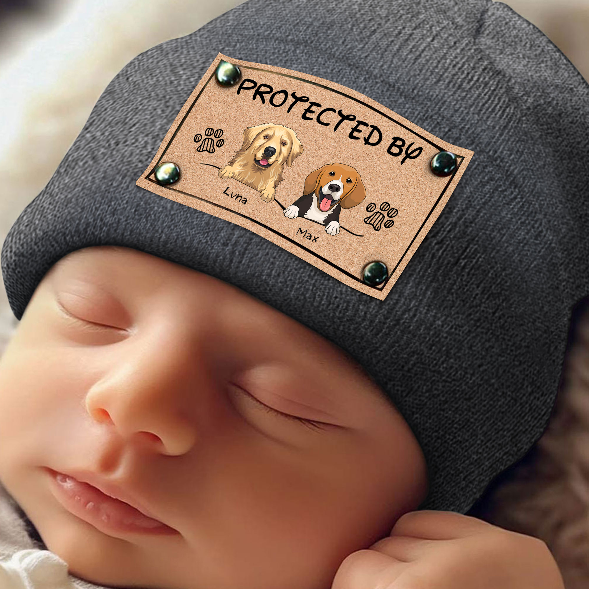 Custom Baby Beanie - Protected by (DCork) - Christmas Gift For Baby ...