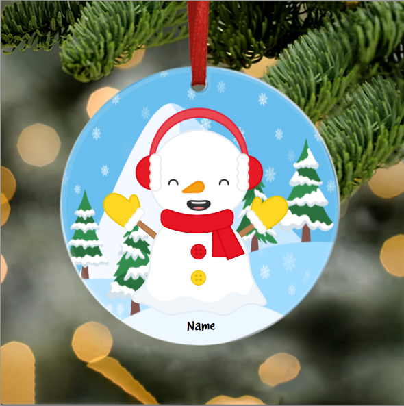 Christmas Gifts - Cute Snowman - Custom Your Snowman - Ceramic Circle ...