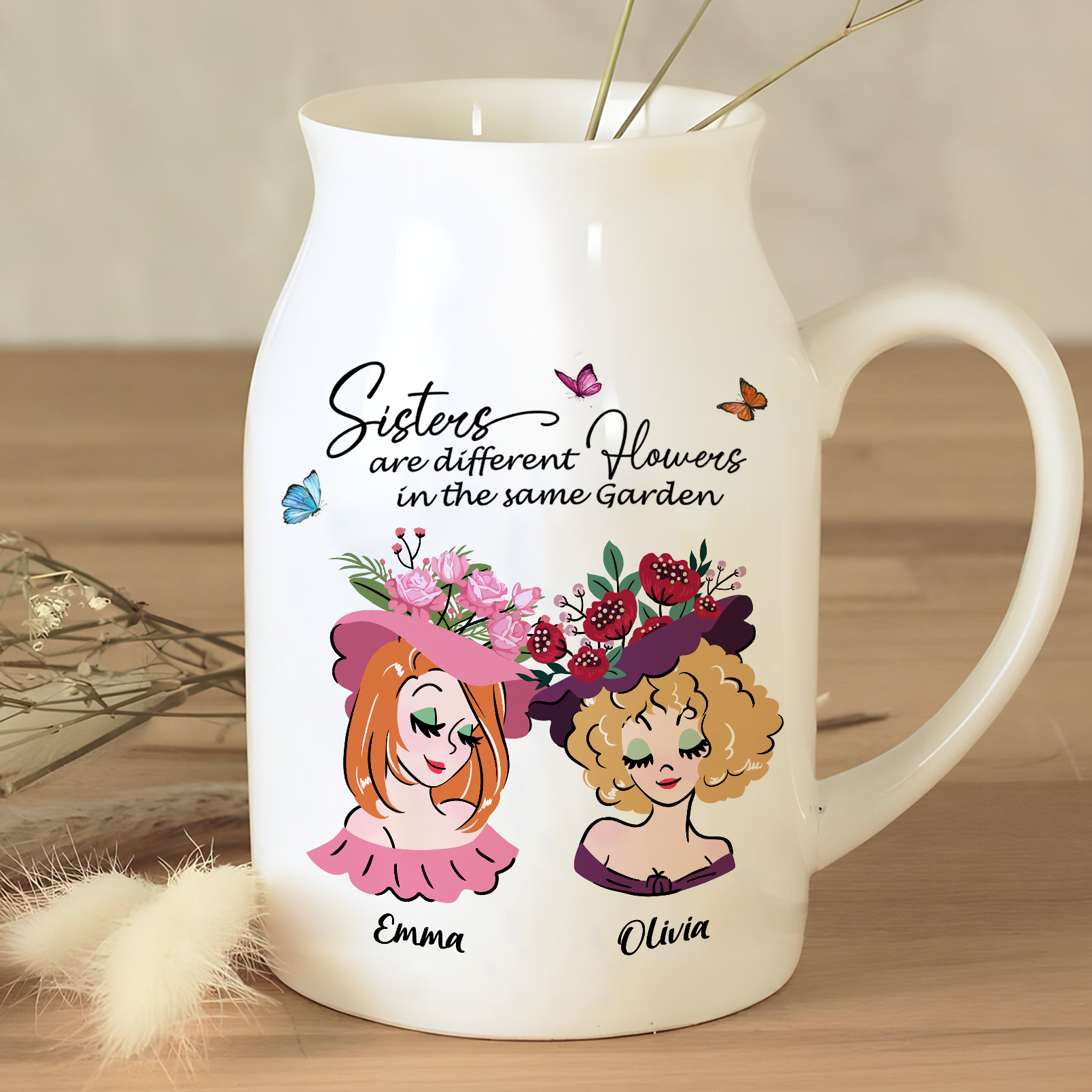 Family Gift - Flower Ceramic Vase - Sisters are different flowers in ...