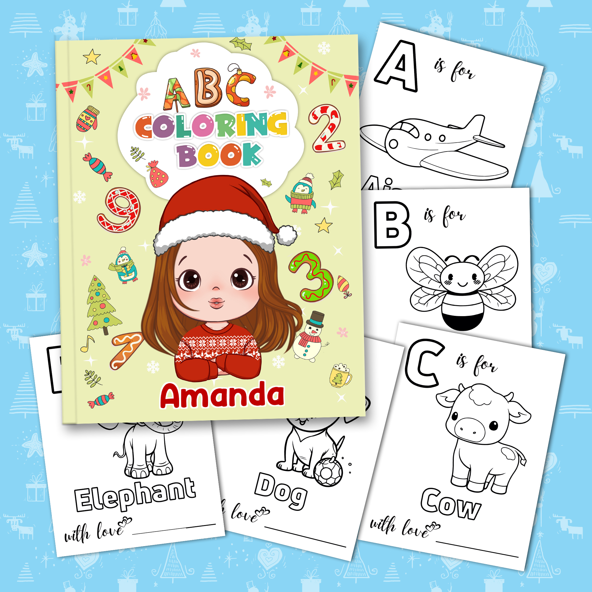 Personalized Coloring Book - Alphabet Coloring Pages - Birthday Gifts ...
