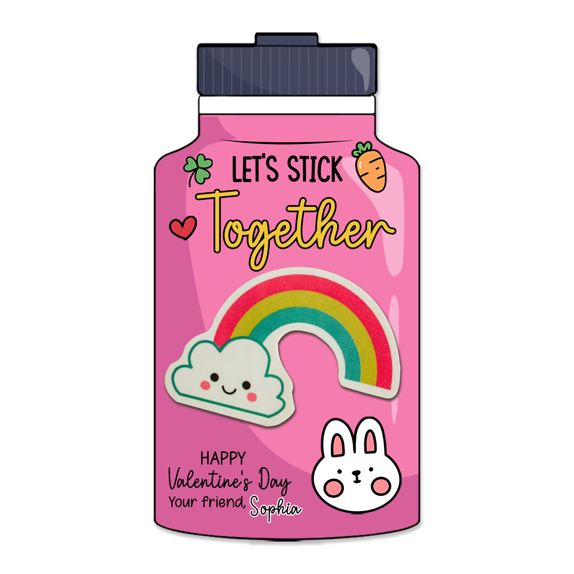 Set 05 Cards - Let’s stick together - Water Bottle Sticker Kids ...