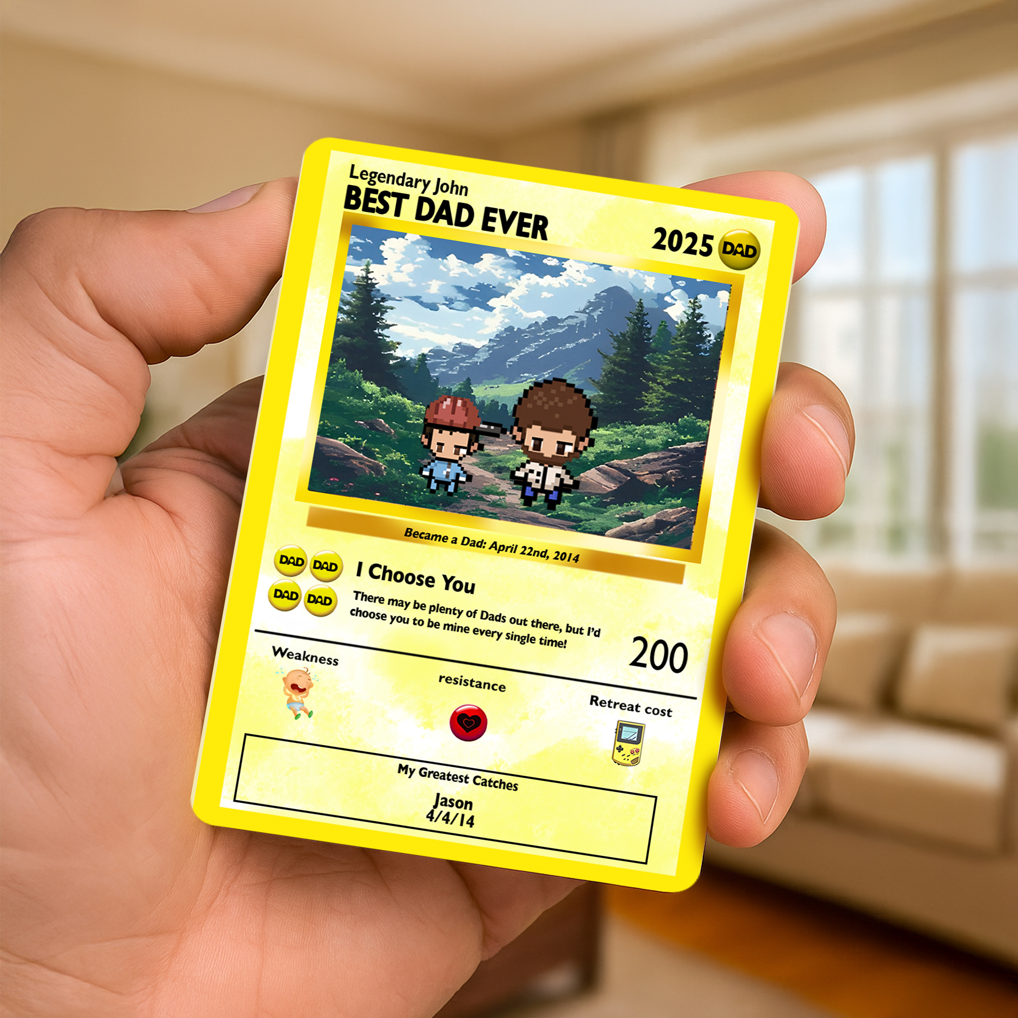 Personalized Pokemon Father's Day Card | Best Dad Ever| Dad Gift | Gossby
