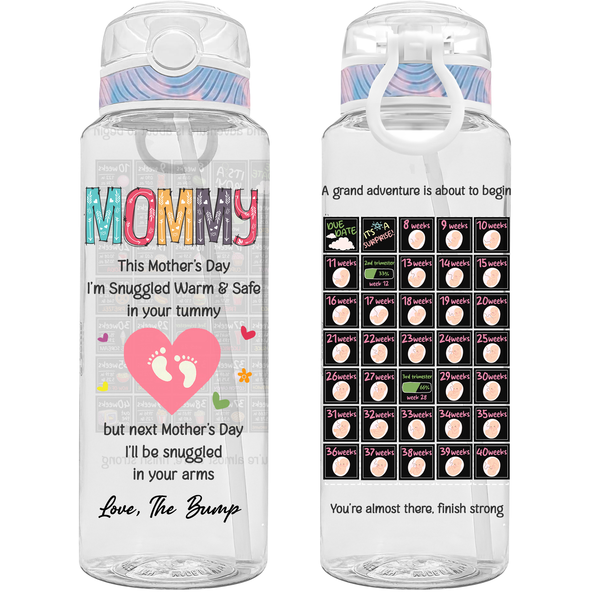 Pregnancy Must Haves - Pregnancy Water Bottle Tracker – Pregnancy Gifts ...
