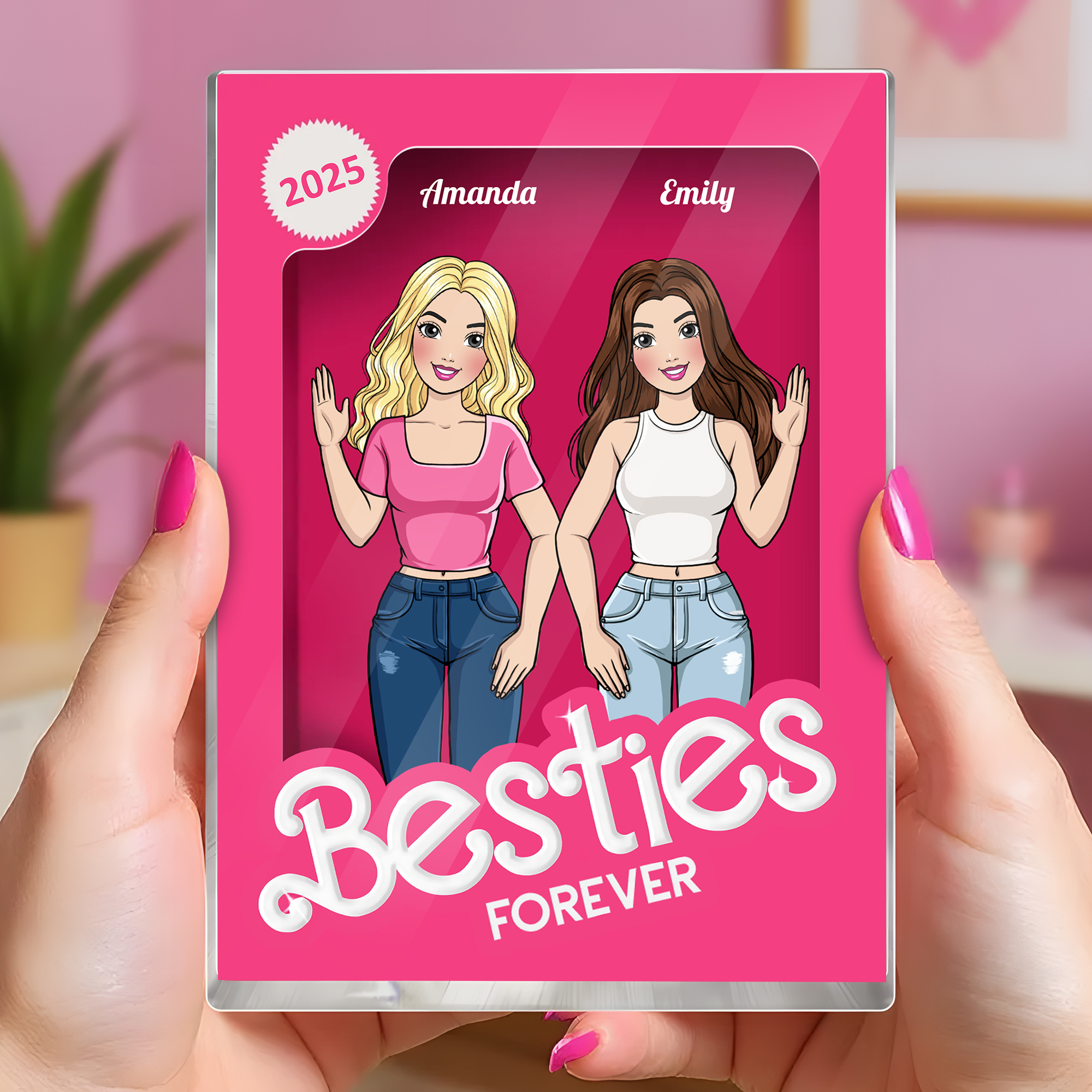 Personalized Acrylic Plaque - Pink Toy Box - Besties Forever - Gift for ...