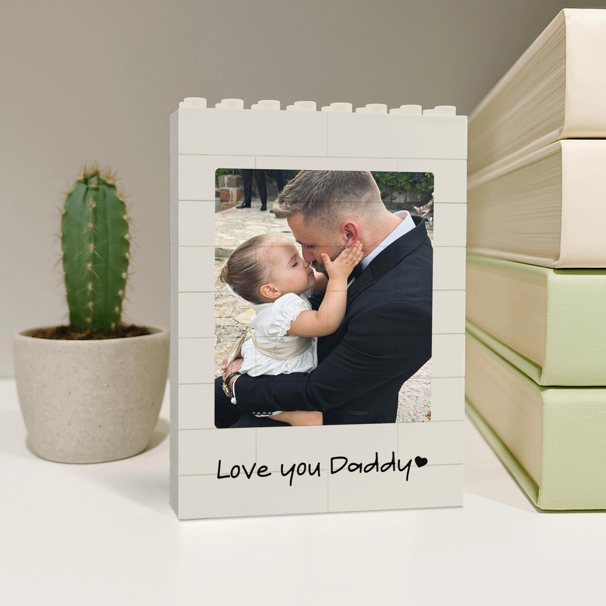 Personalised Brick Photo block - Love you Daddy - Gift for Dad ...