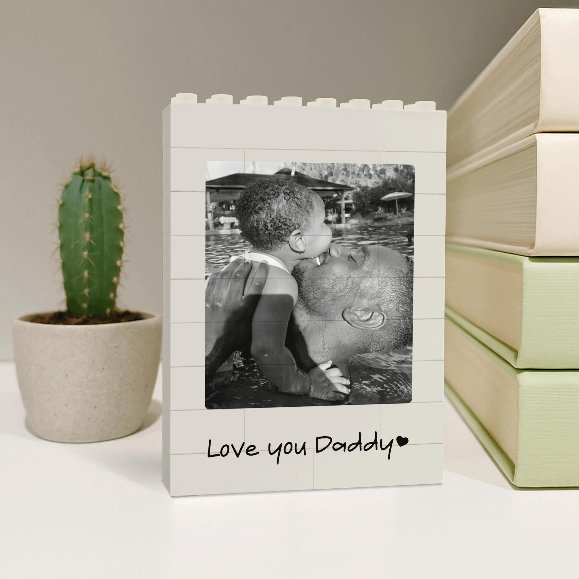 Personalised Brick Photo block - Love you Daddy - Gift for Dad ...