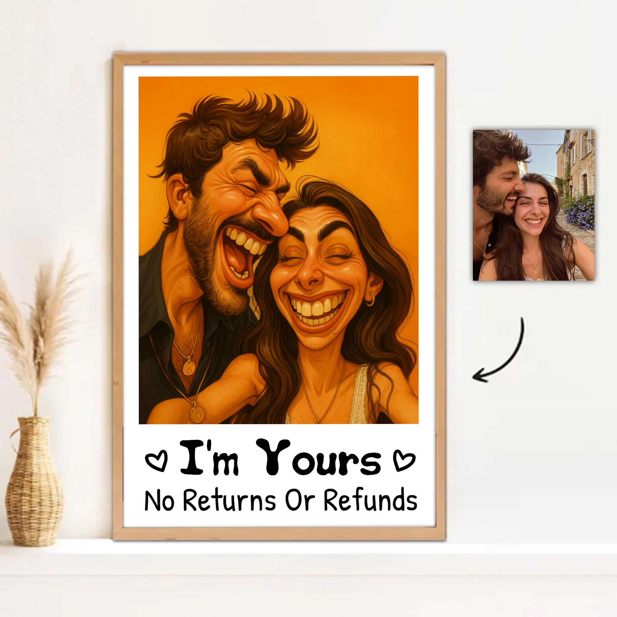 Personalized Photo Poster - Caricature Wall Art For Funny Couples ...